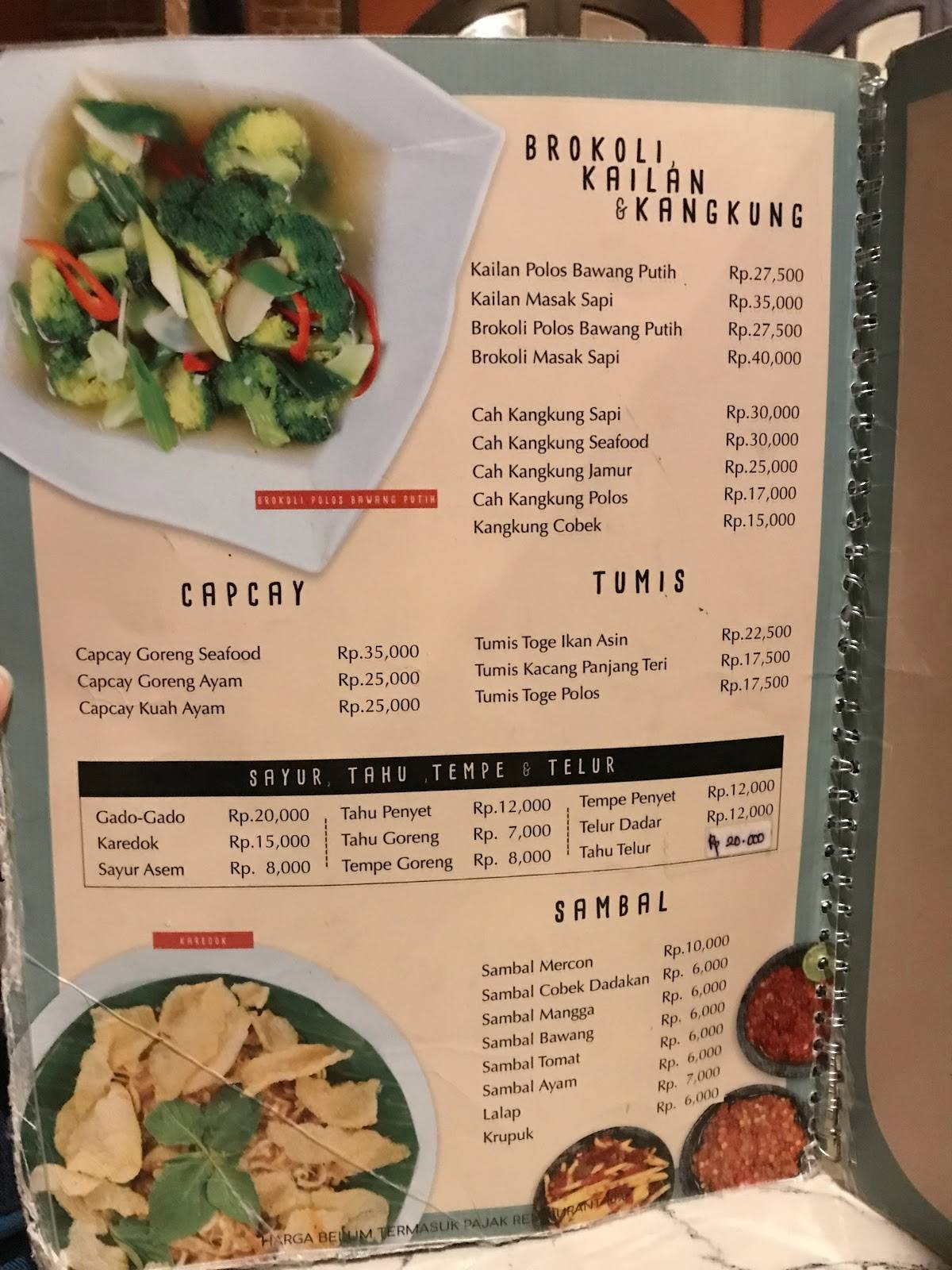 Menu at Saung Edi restaurant, Cilegon, X2PW+QCQ