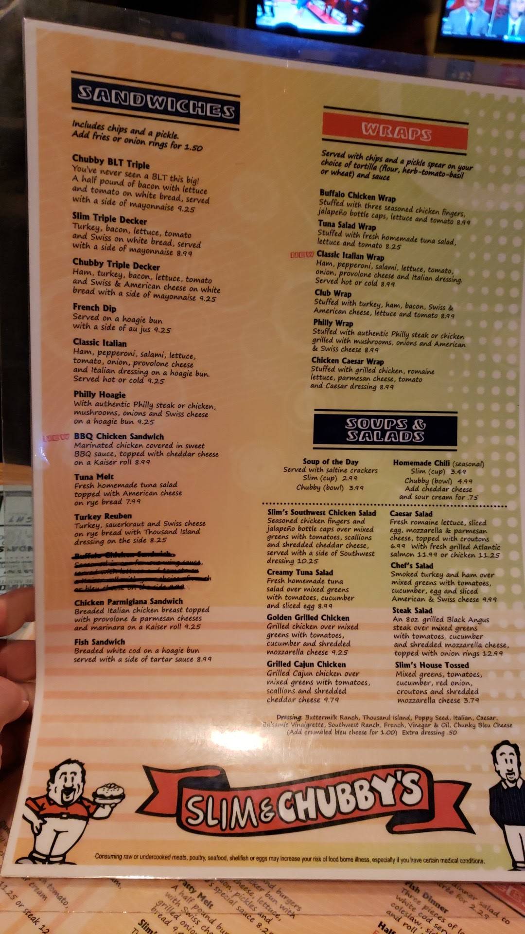 Menu at Slim & Chubby's Strongsville pub & bar, Strongsville, Prospect Rd