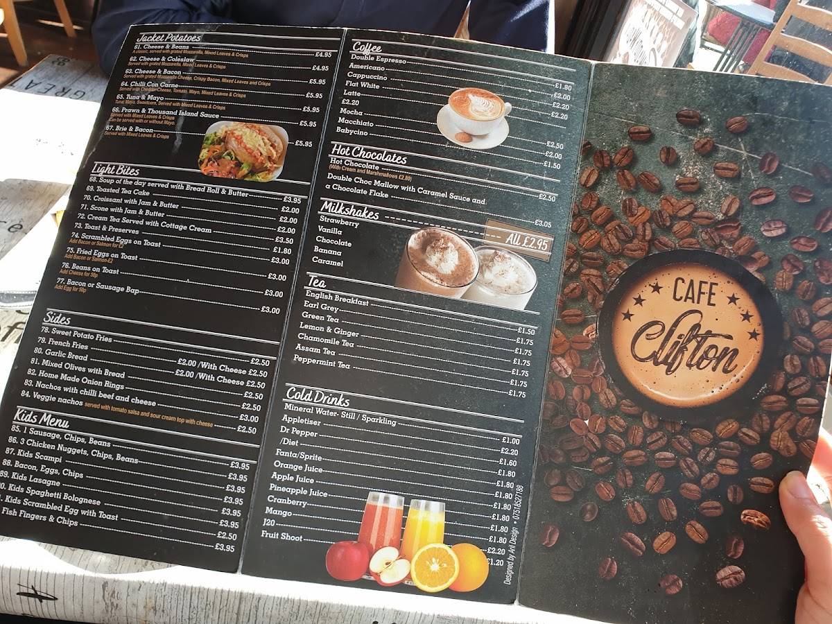 Menu at Clifton Cafe, Rugby, 33 Clifton Rd