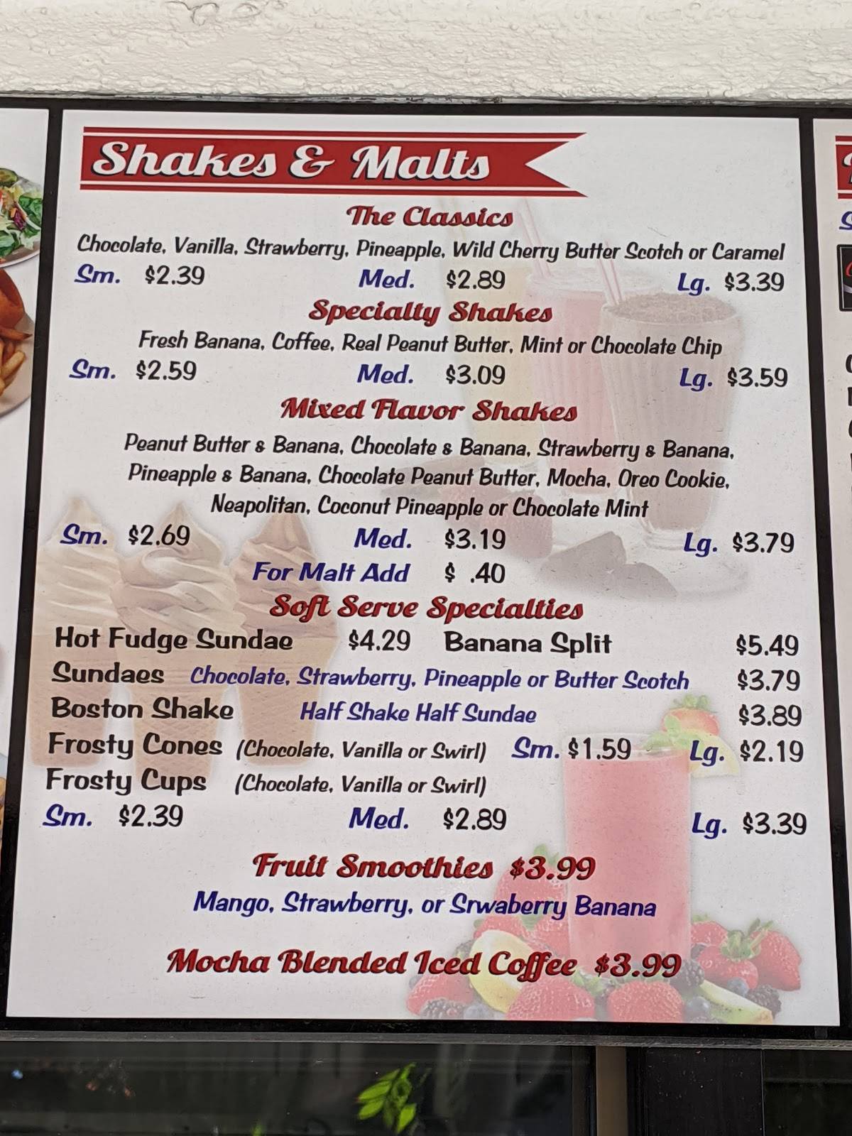 Menu at Connal's restaurant, Pasadena