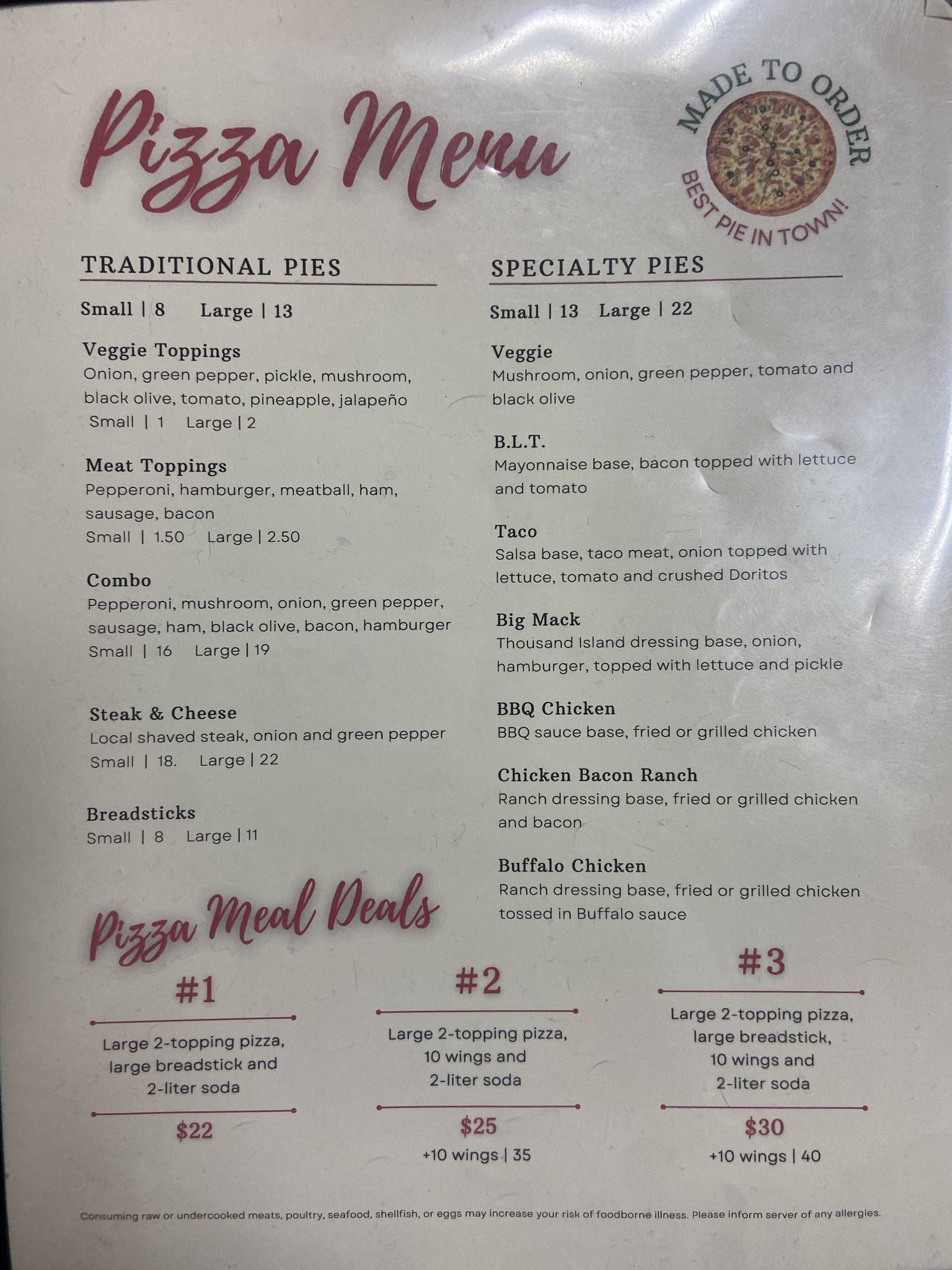 Menu at Countryside Restaurant, Corinth, 98 Main St