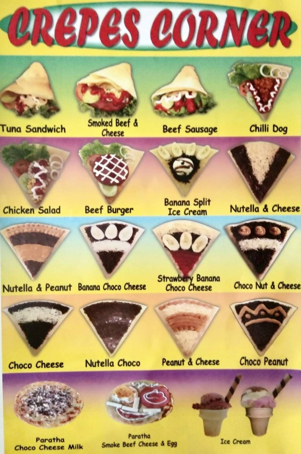 Menu at Crepes Corner cafe, Tangerang, Jl. Perumahan Kencana Griya 2 No ...