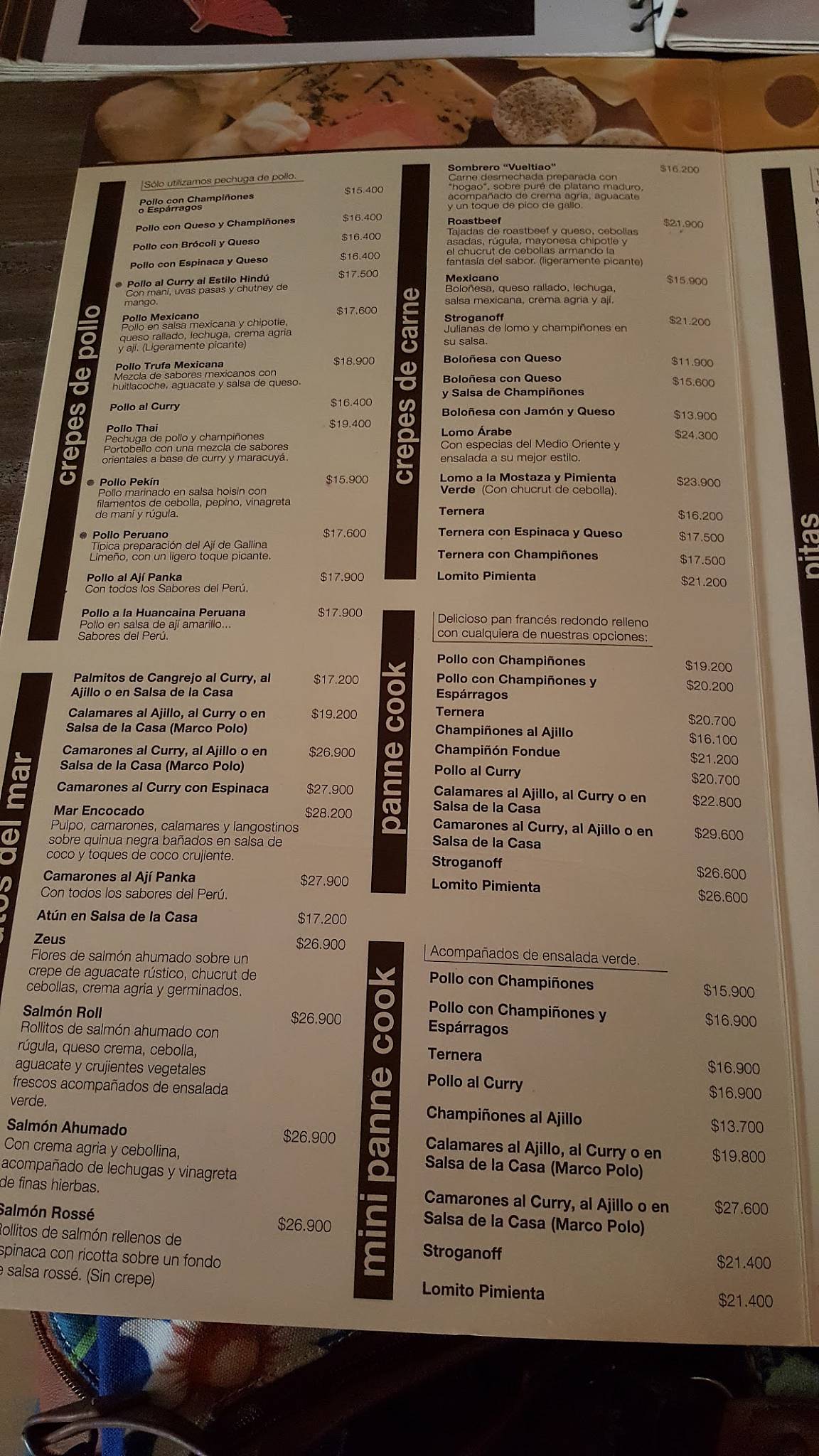 Carta del restaurante Crepes & Waffles Avenida Colombia, Cali, Av. 1 #1a-22