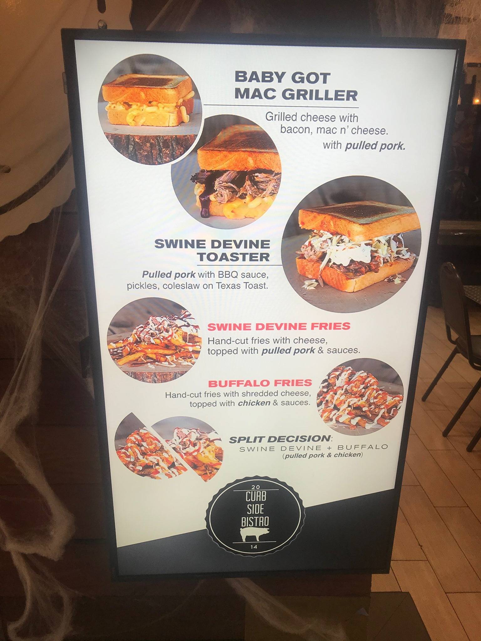 Menu at Curb Side Bistro restaurant, Odessa, Andrews Hwy