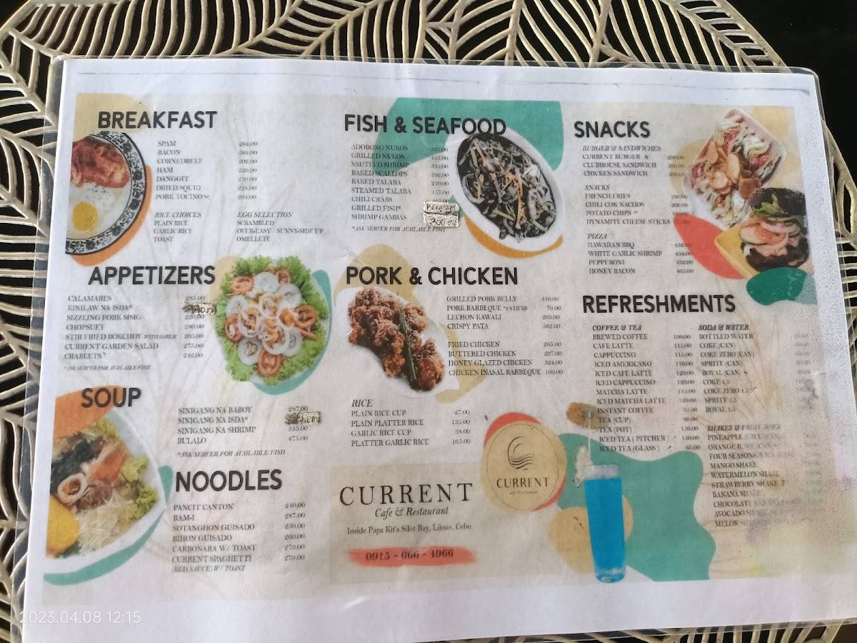 Menu at Current Cafe & Restaurant, Liloan