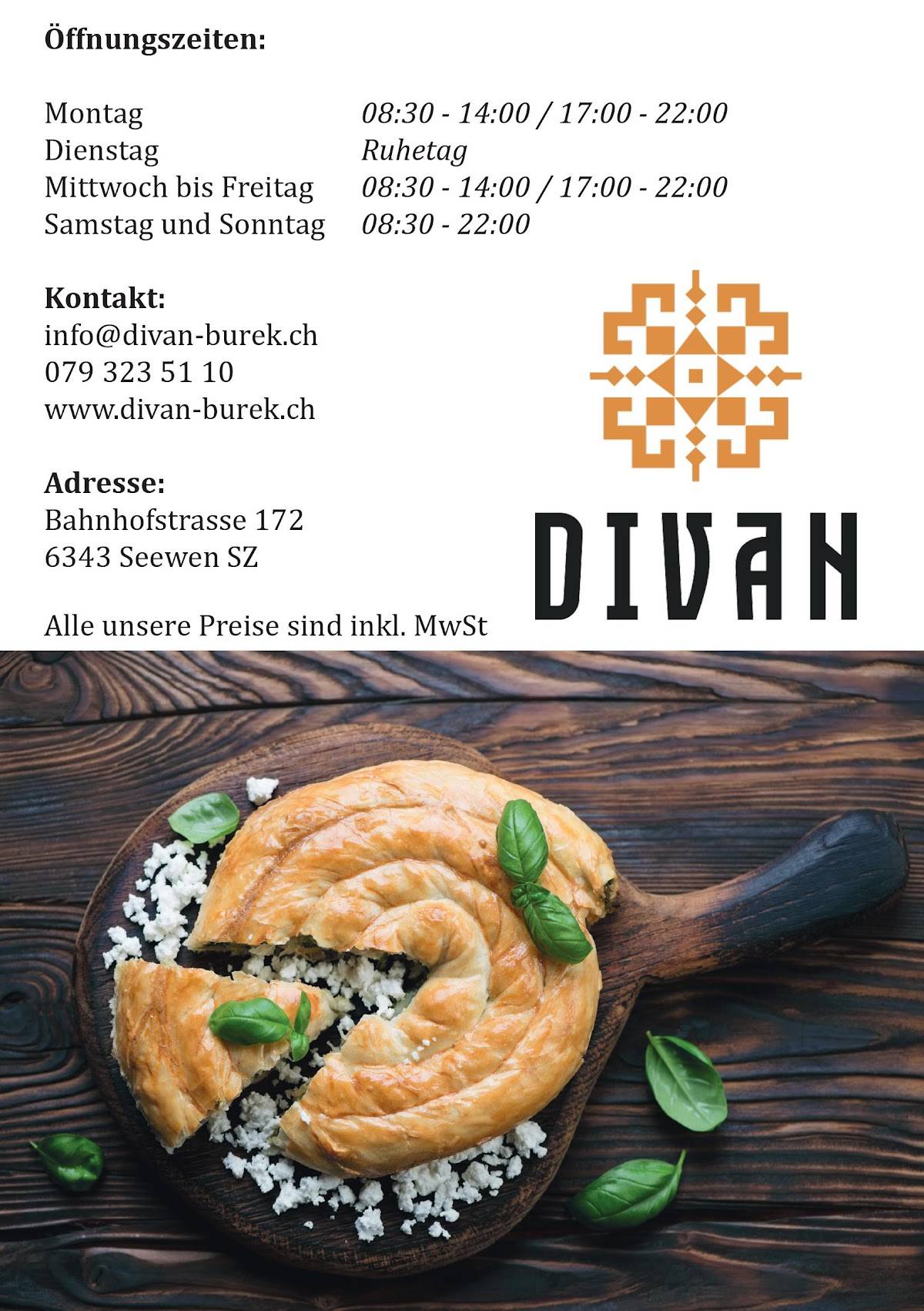 Menu da DIVAN, Svitto