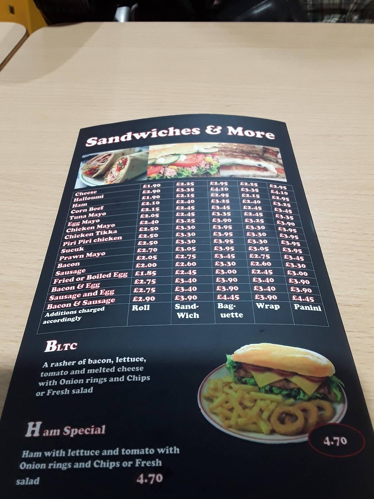 Menu at DJ's Burger Bar and Grill, London