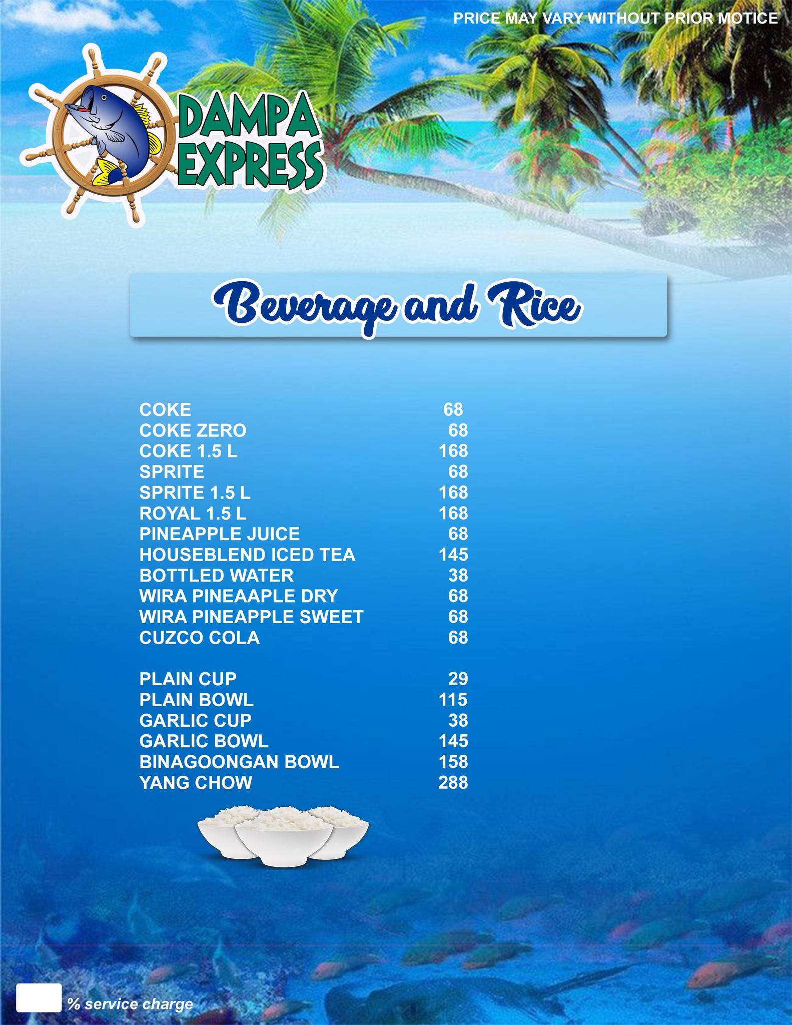 Menu at Dampa Express - Pioneer Center restaurant, Pasig