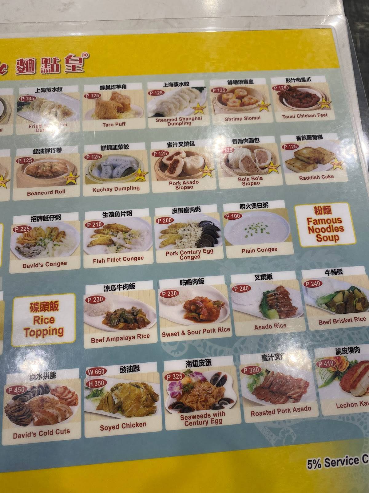 Menu at David's Tea House - Classic (Primeway Plaza Cebu City ...