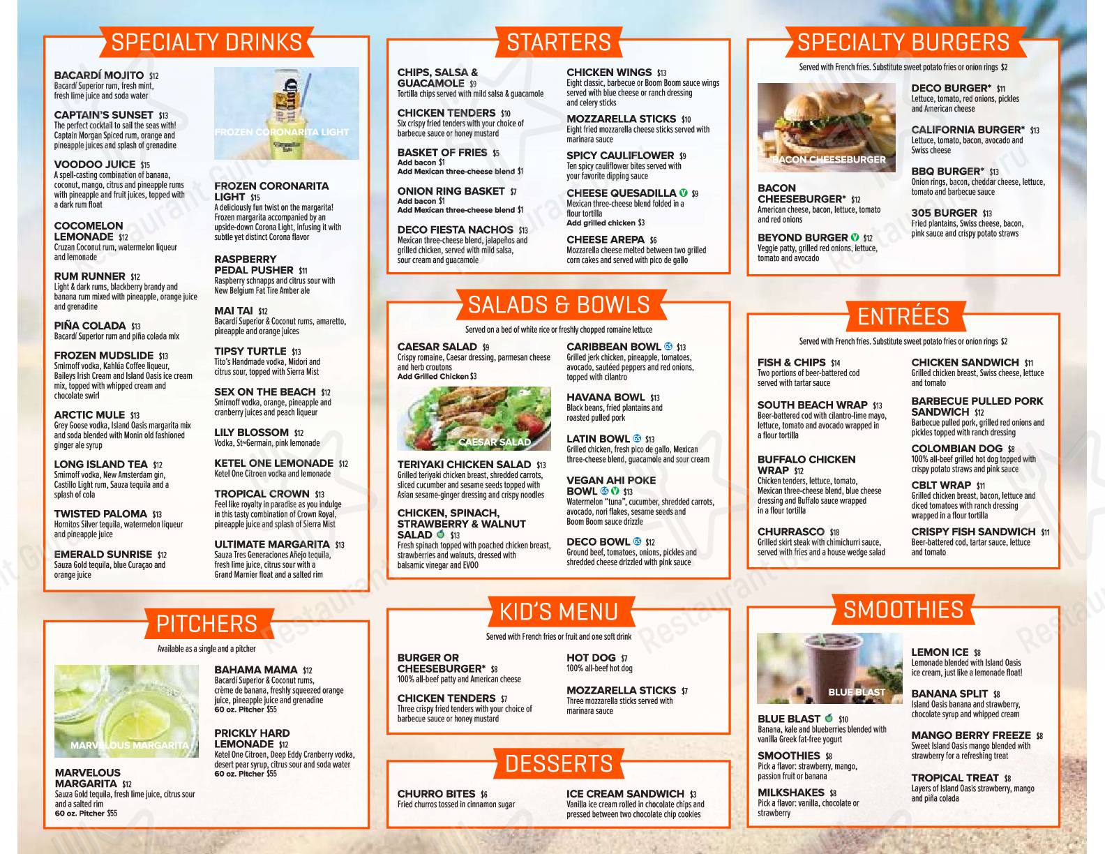 Menu at Deco Bar & Grill, Doral