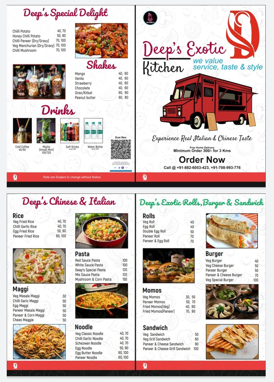 Menu at Deep's Exotic Kitchen, Faridabad