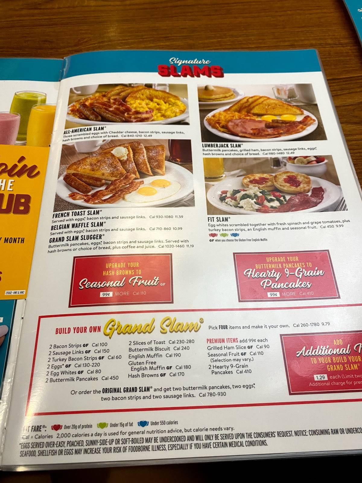 Menu at Denny's restaurant, Key West, 2710 N Roosevelt Blvd