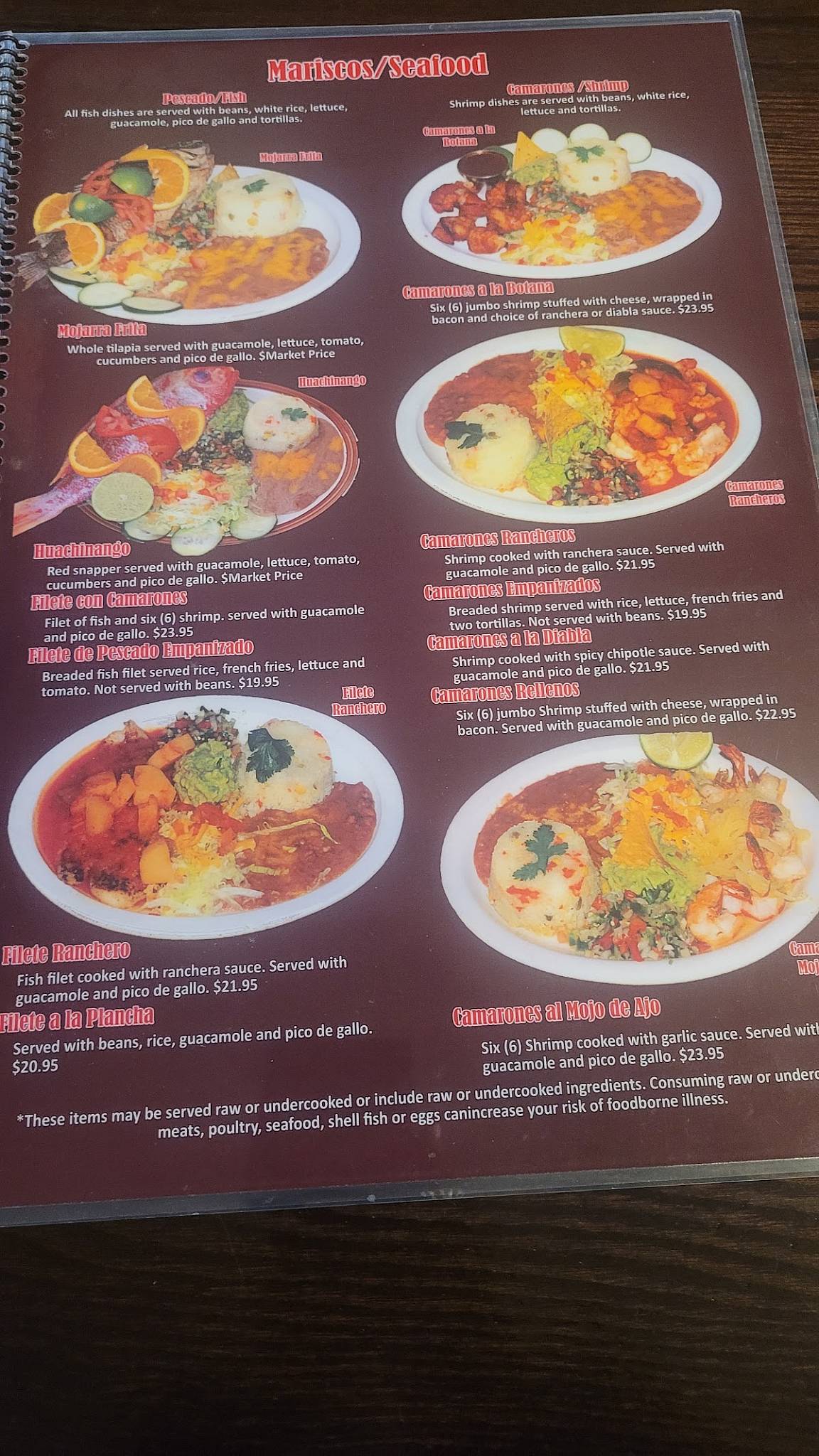 Menu at La Botana Mexican Restaurant, Thornton, Washington St