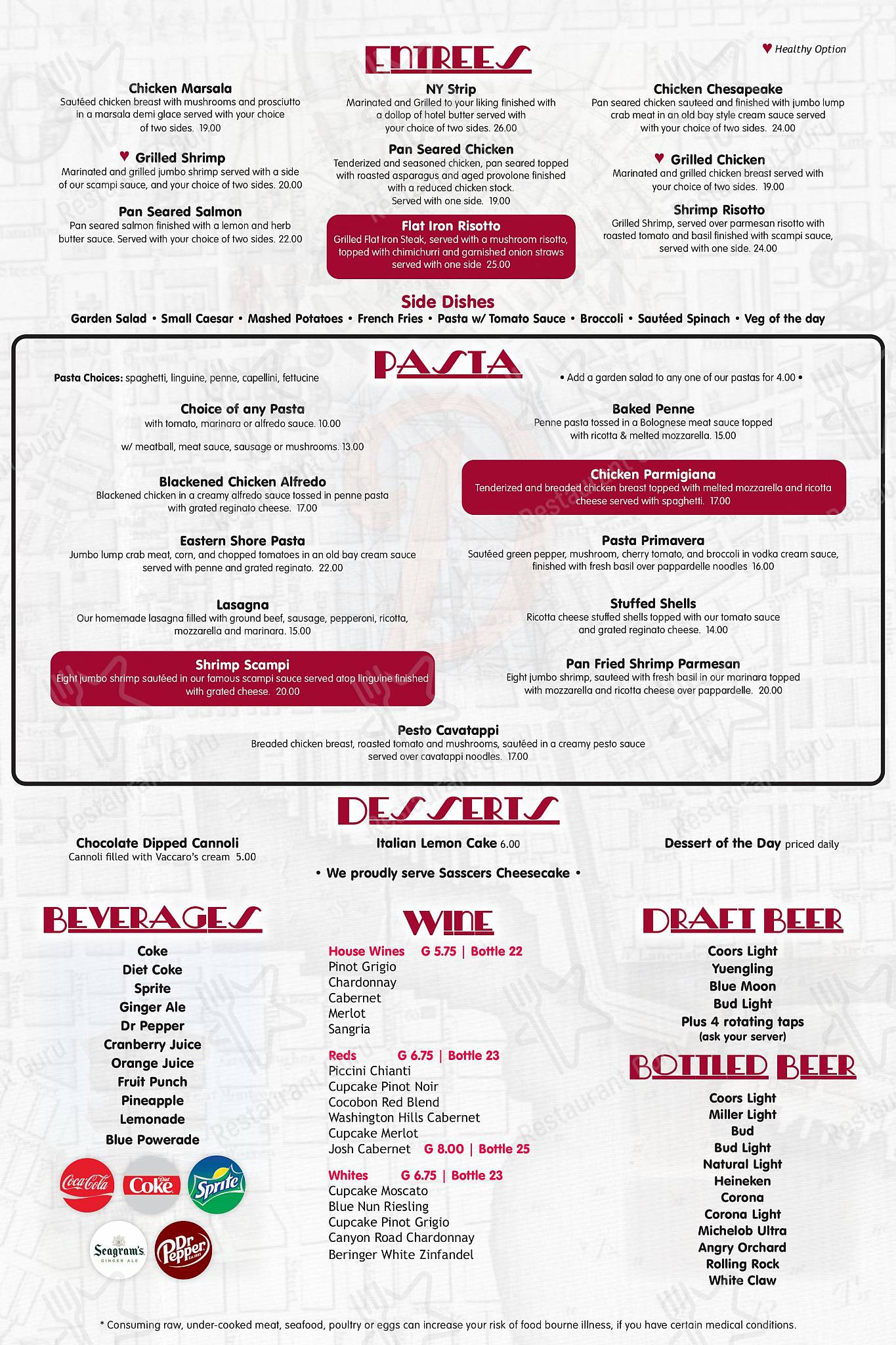 Menu at Desantis Pizza Grill & Bar, Perry Hall