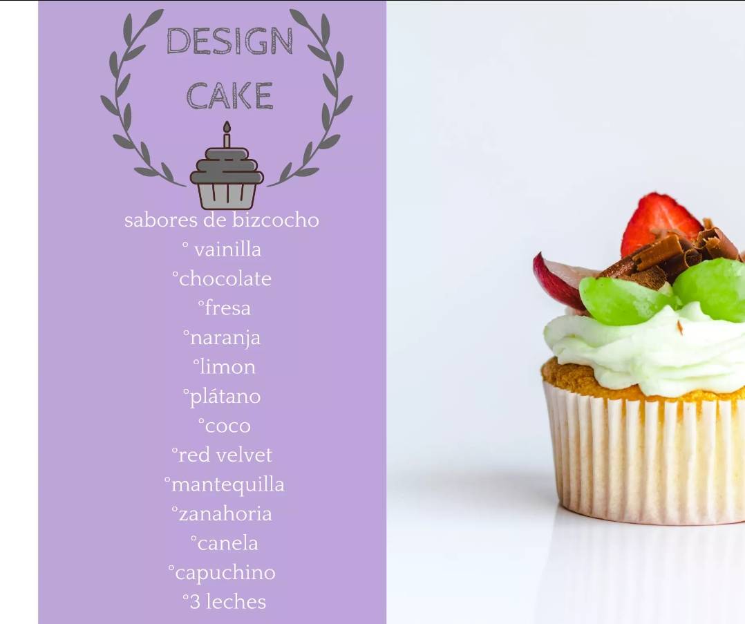 Menu at Design Cake, Mexicali
