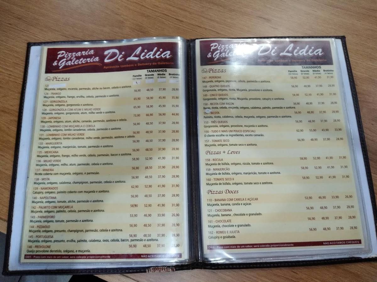 Menu em Di Lidia Itaipuaçu restaurante, Maricá