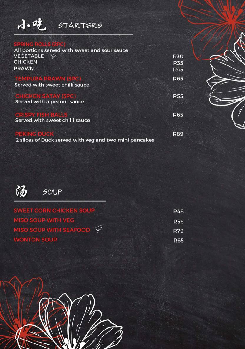Menu at Dumpling Bar Ballito, Dolphin Coast