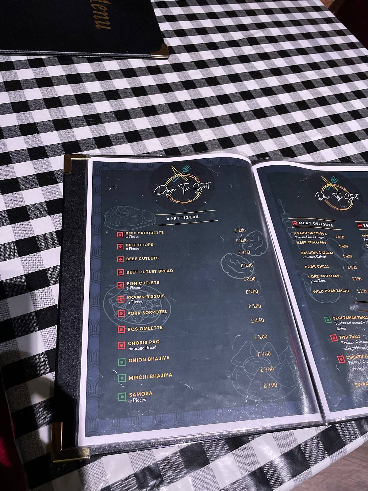Menu at Down the Street (Authentic Goan and Indo Chinese cuisine ...