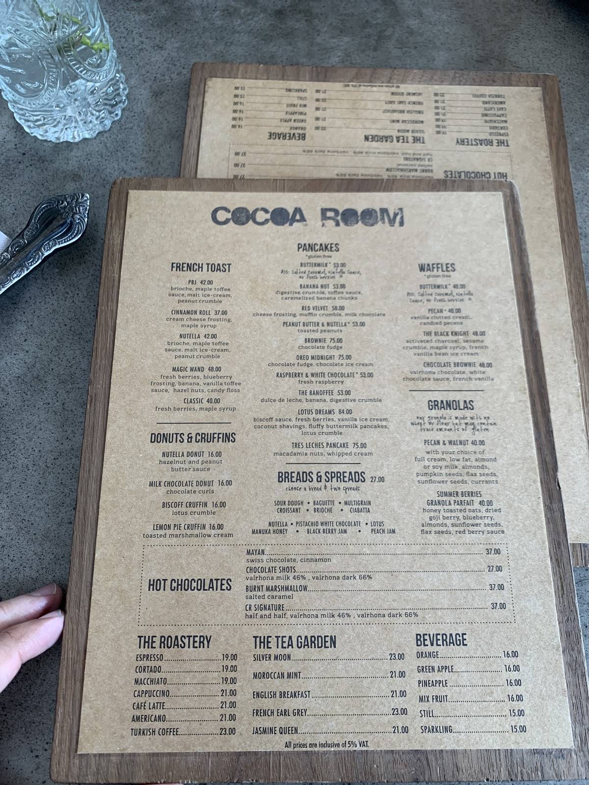 Menu at Cocoa Room Galleria Mall restaurant, Dubai, +7X2 - G Floor