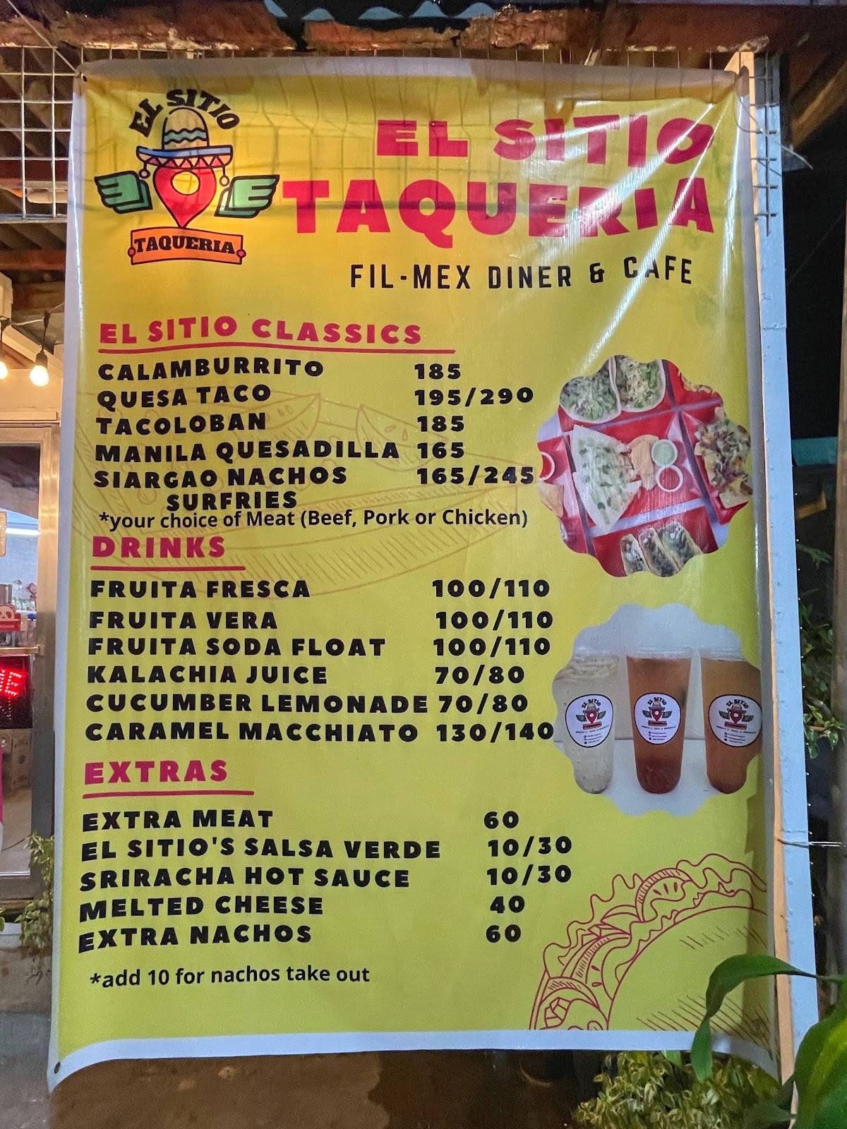 Carta del restaurante EL SITIO TAQUERIA, Calamba