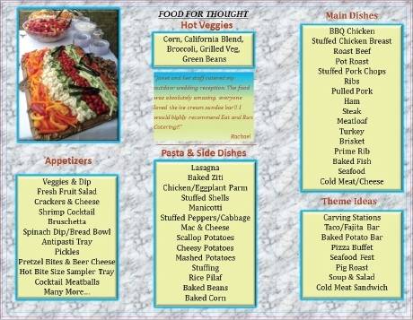 Menu at Eat & Run Catering restaurant, Williamsport