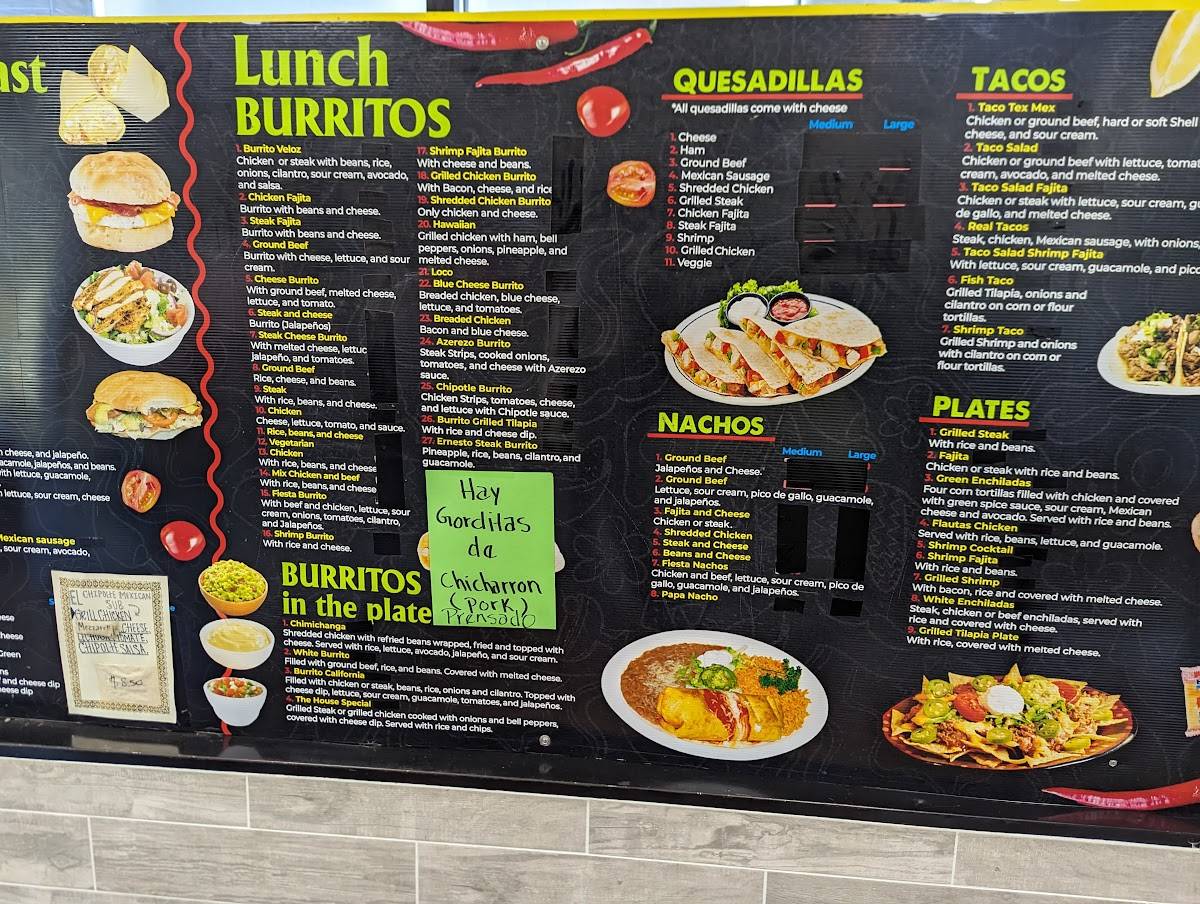 Menu at El Burrito restaurant, East Ellijay, 39 Maddox Cir