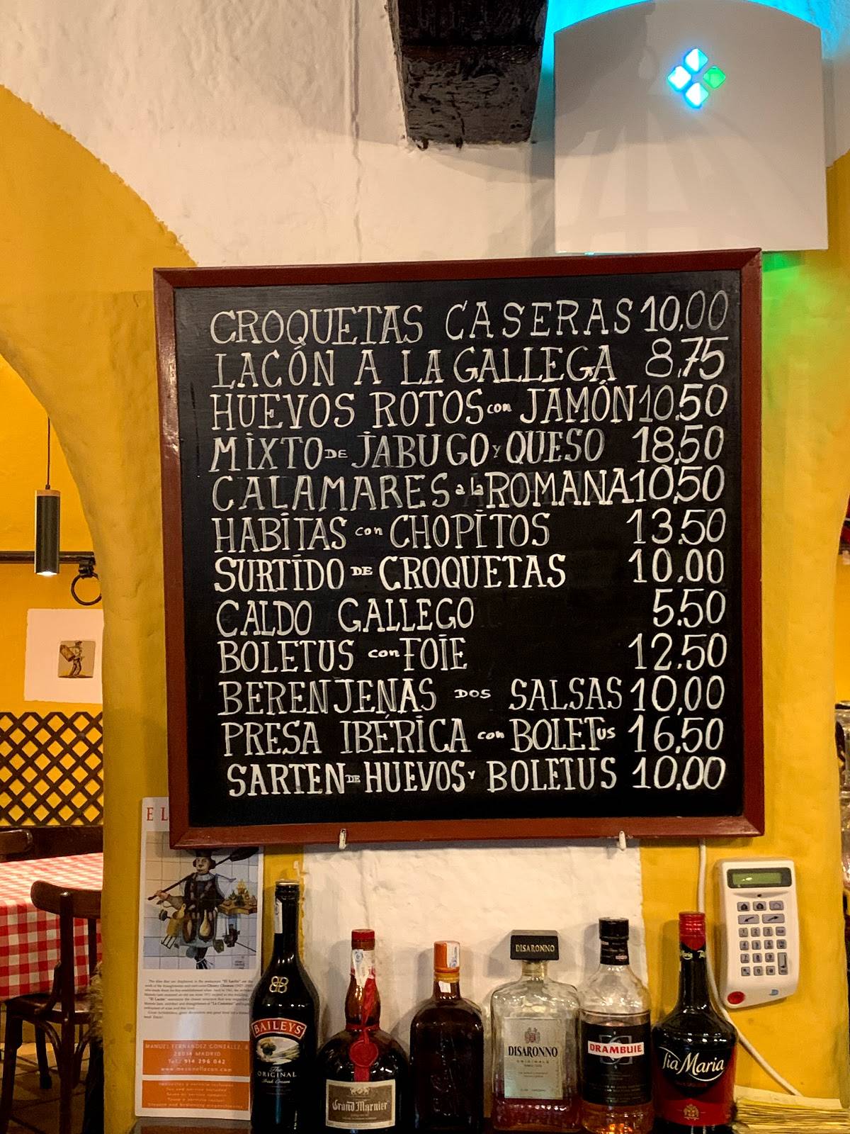 Carta del restaurante El Lacón, Madrid, Calle del Manuel Fernández y ...