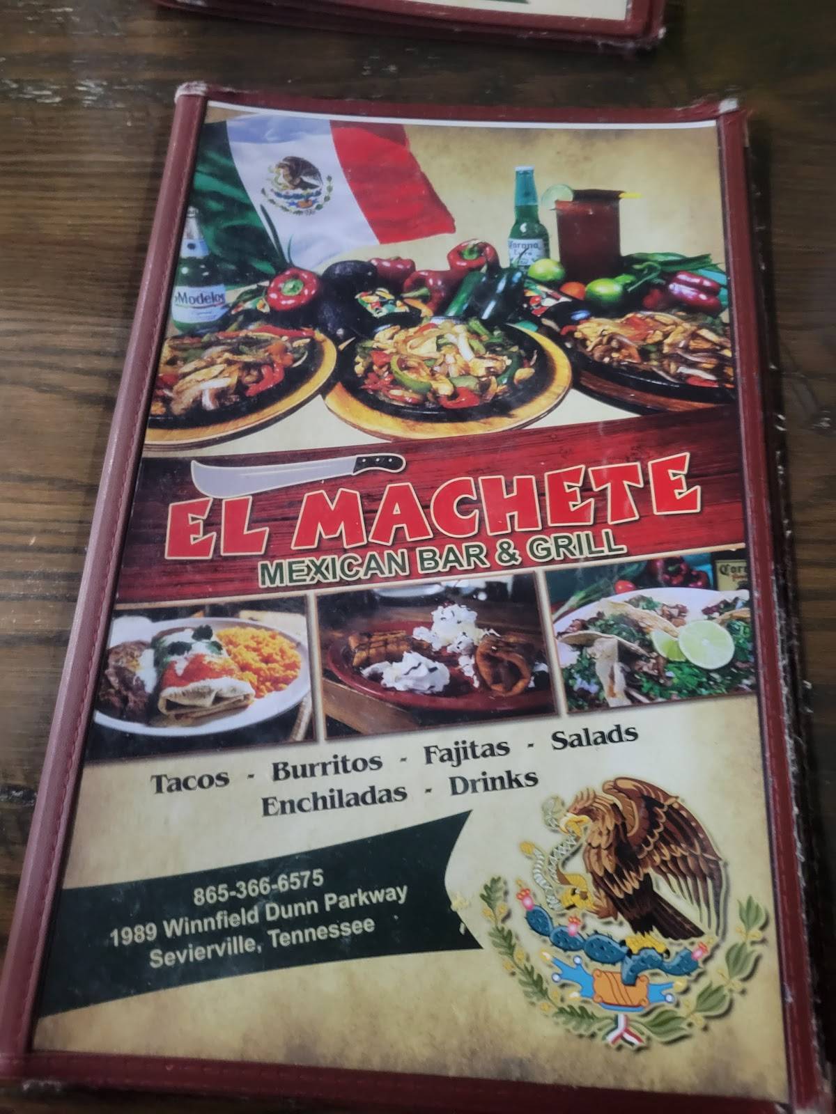 Menu at El Machete Mexican Bar and Grill, Sevierville