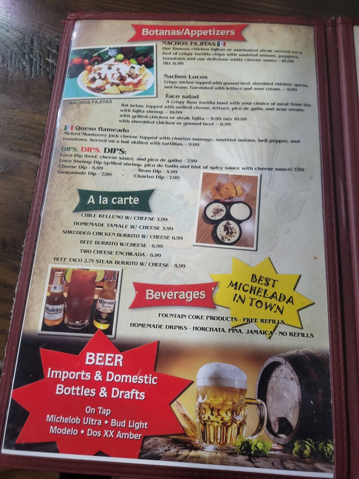Menu at El Machete Mexican Bar and Grill, Sevierville