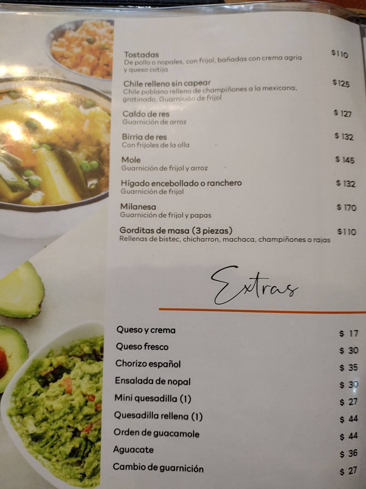 Carta del restaurante El Meson del Playas, Tijuana