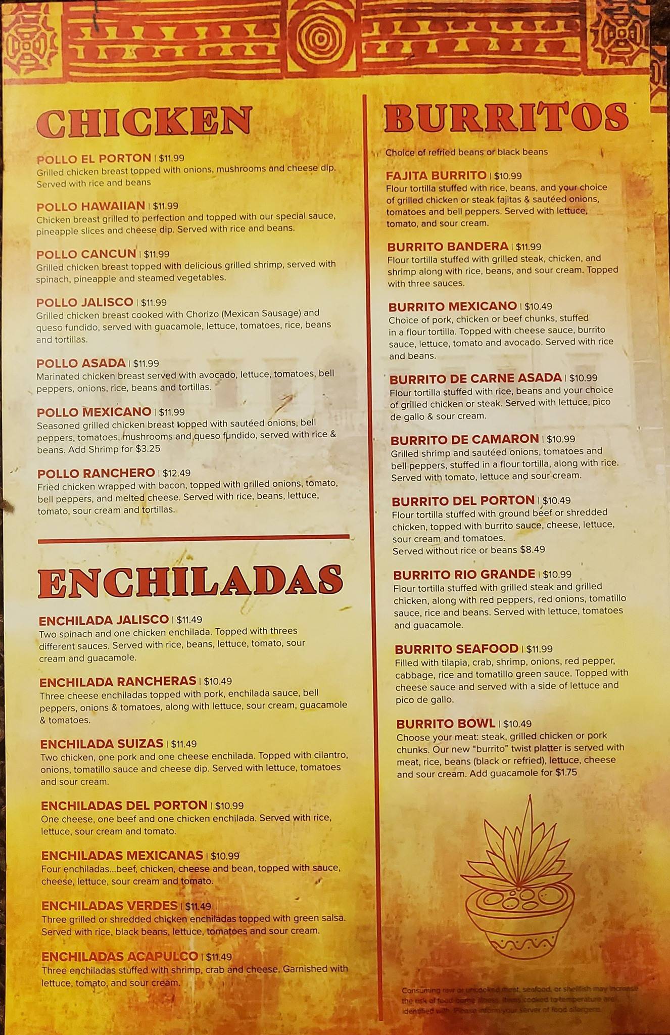Menu at El Porton Mexican Grill Glenwood IA restaurant, Glenwood