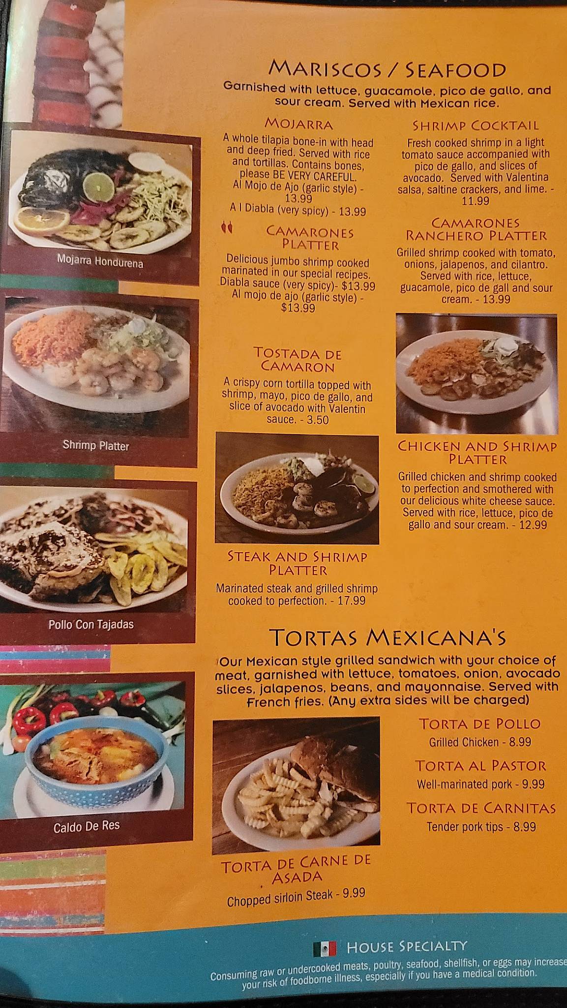 Menu at El Ranchero Loco restaurant, Pigeon Forge