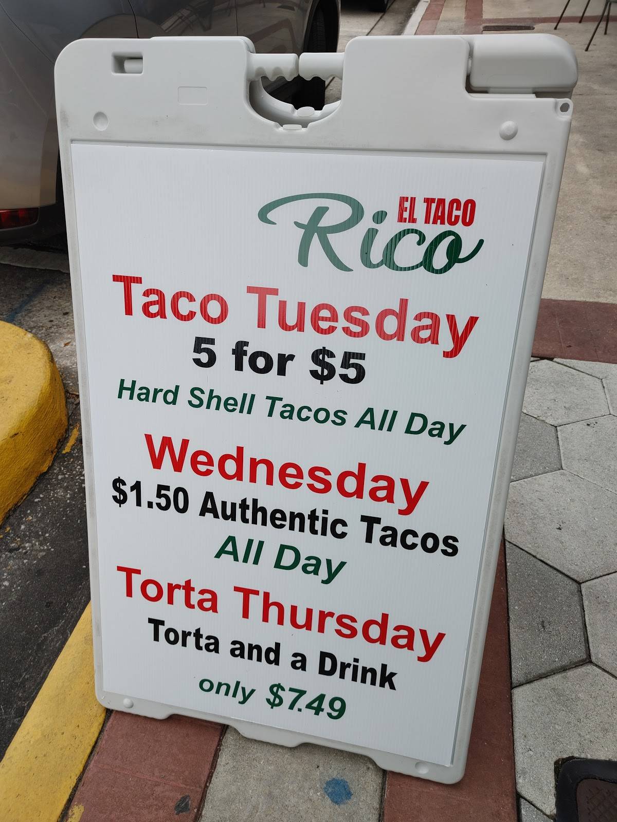 Menu at El Taco Rico Mexican Kitchen restaurant, DeLand