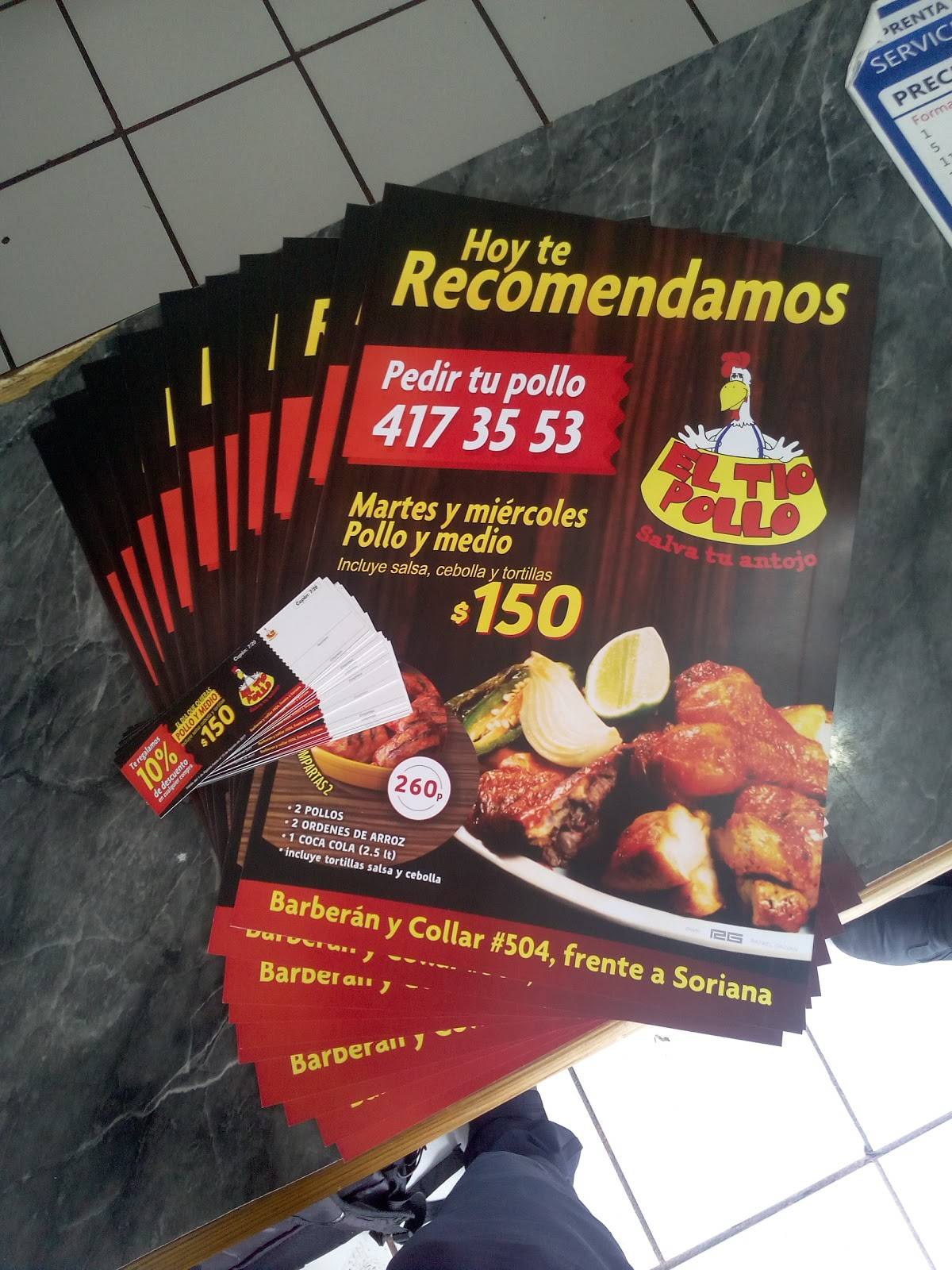 Carta del restaurante El Tio Pollo, Apizaco