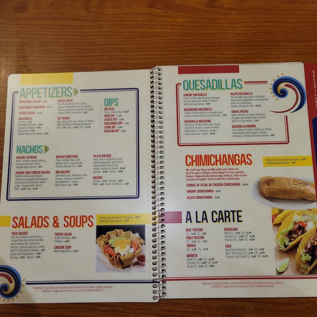 Menu at El Toro Bravo restaurant, Amory, 1102 6th Ave S