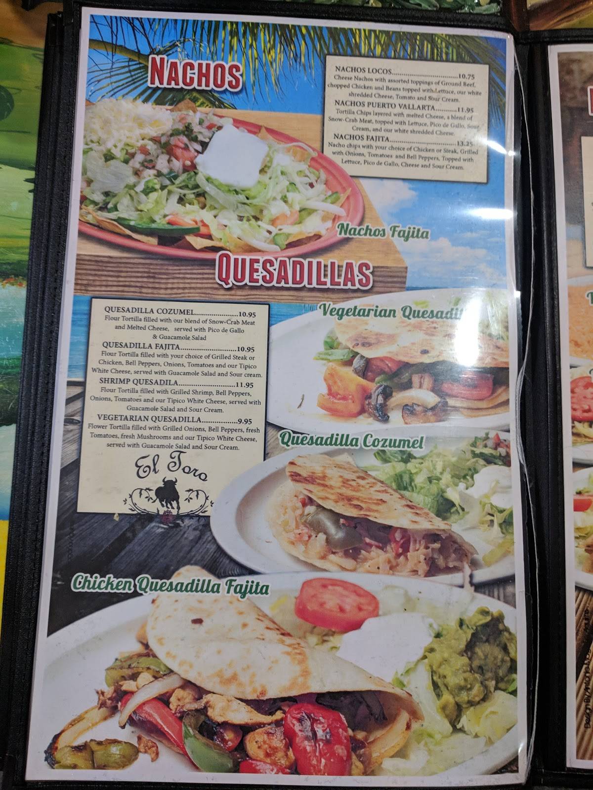 Menu at El Toro Mexican Restaurant, Wahpeton