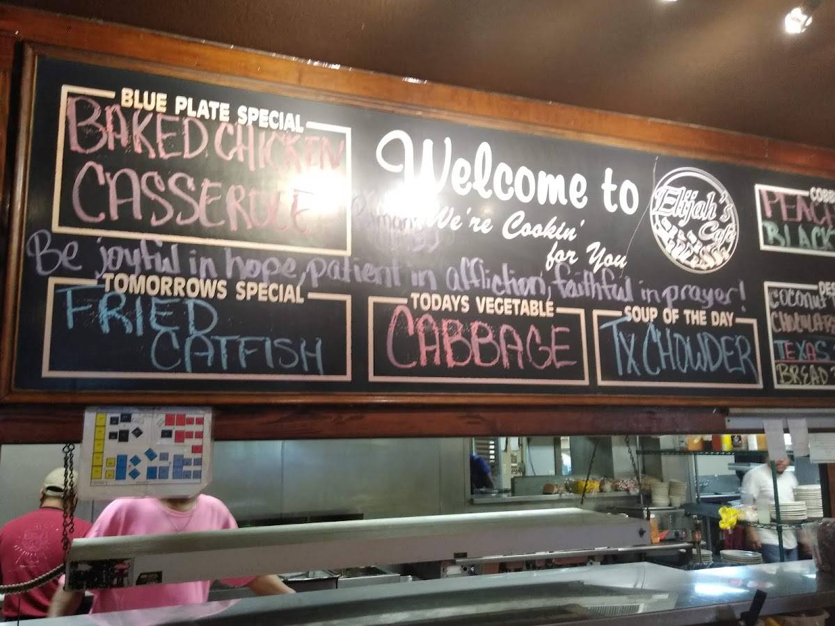 Menu at Elijah's Cafe, Jasper, 201 W Gibson St