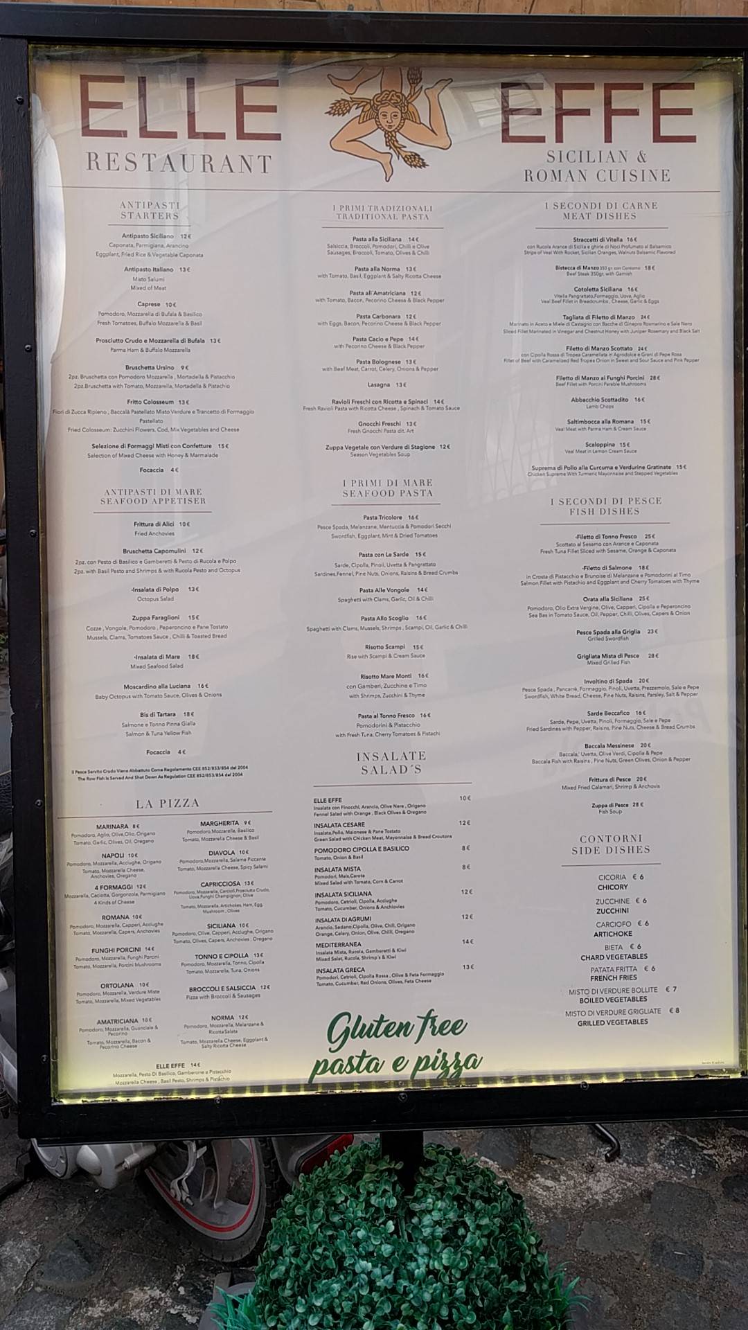 Menu at Elle Effe Restaurant, Rome