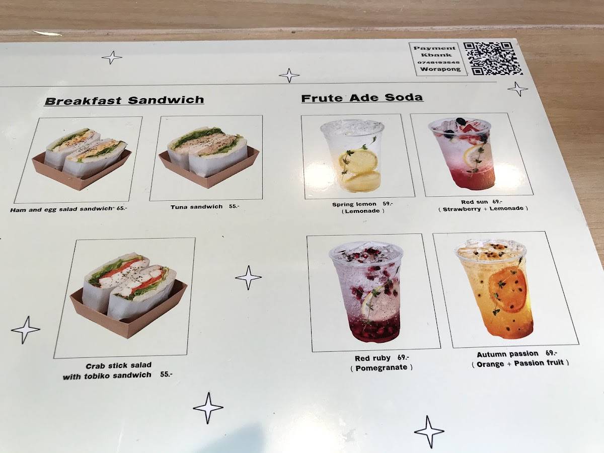 Menu at Everyone can eat, Bangkok