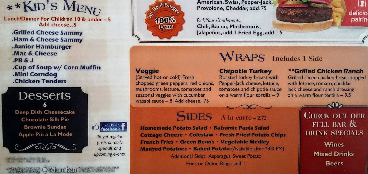Menu at Amy's Cafe, Falmouth