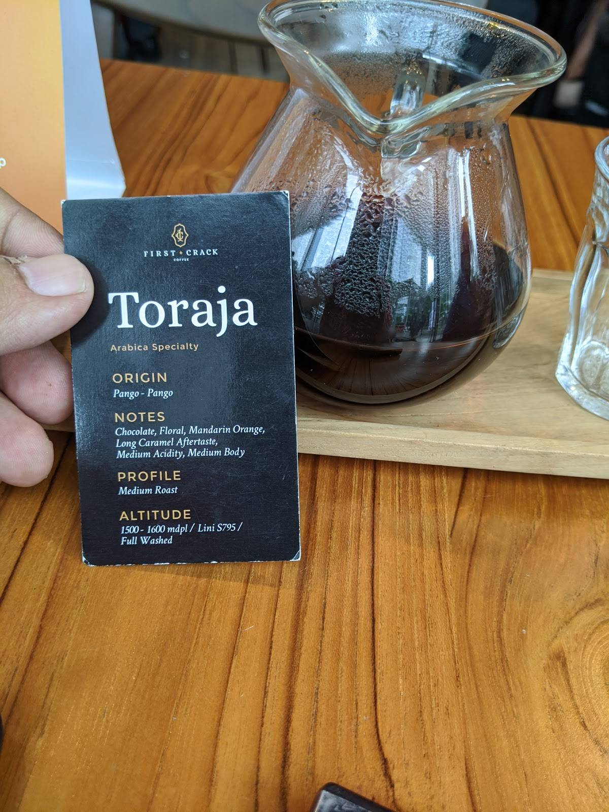 Carta del café First Crack Coffee, South Jakarta, Pacific Century Place