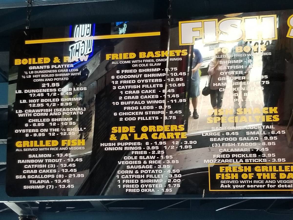 Menu at Fish Shack restaurant, Richardson