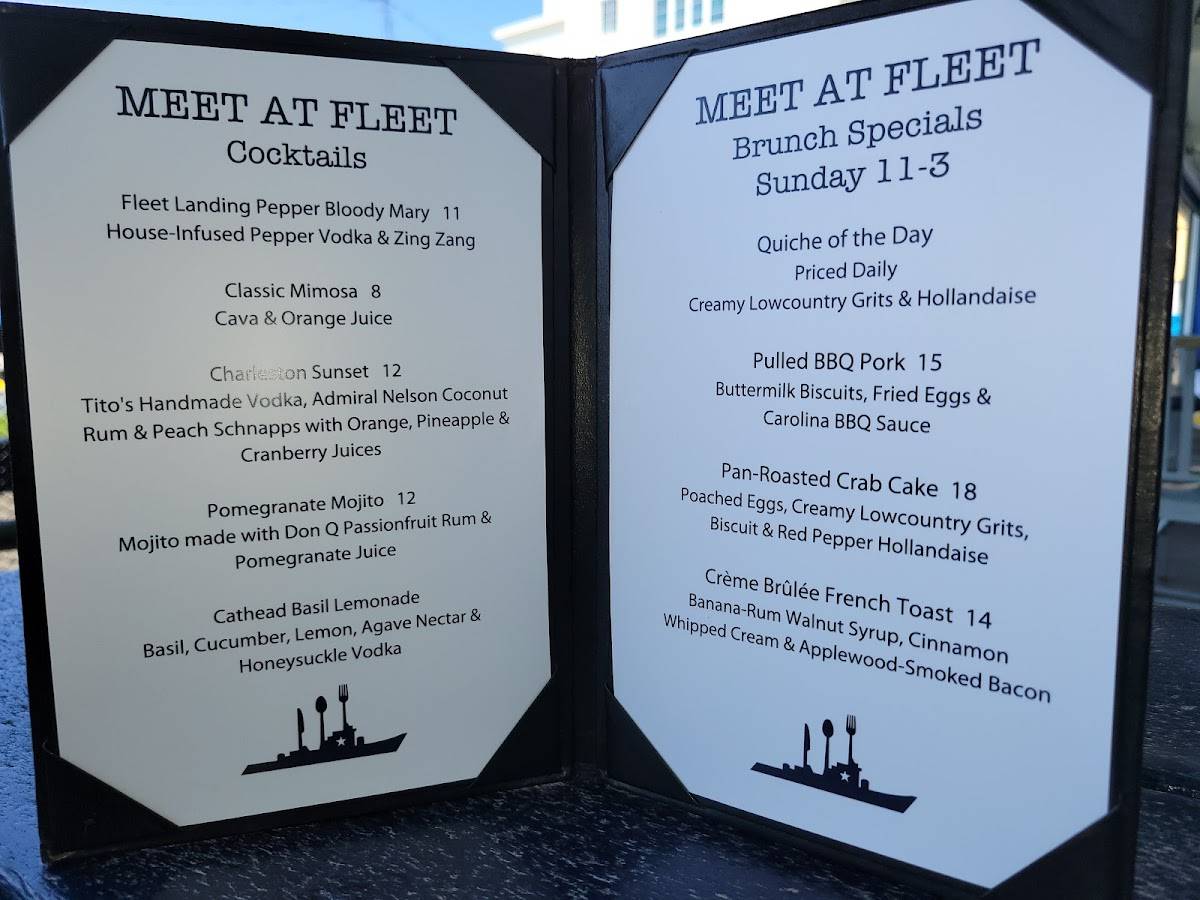 Menu at Fleet Landing Restaurant & Bar, Charleston