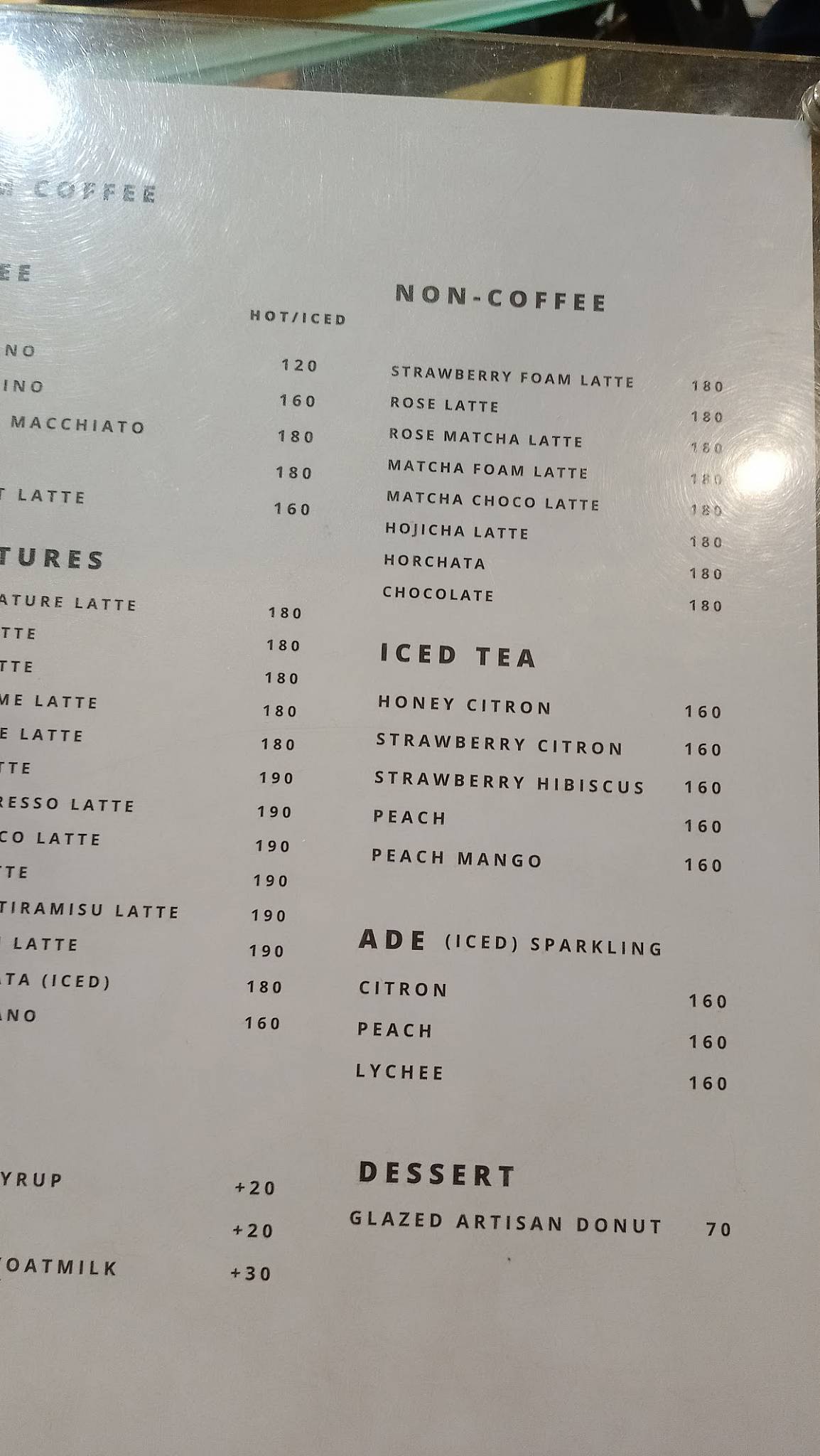 Menu at Foam Coffee - Baguio restaurant, Baguio