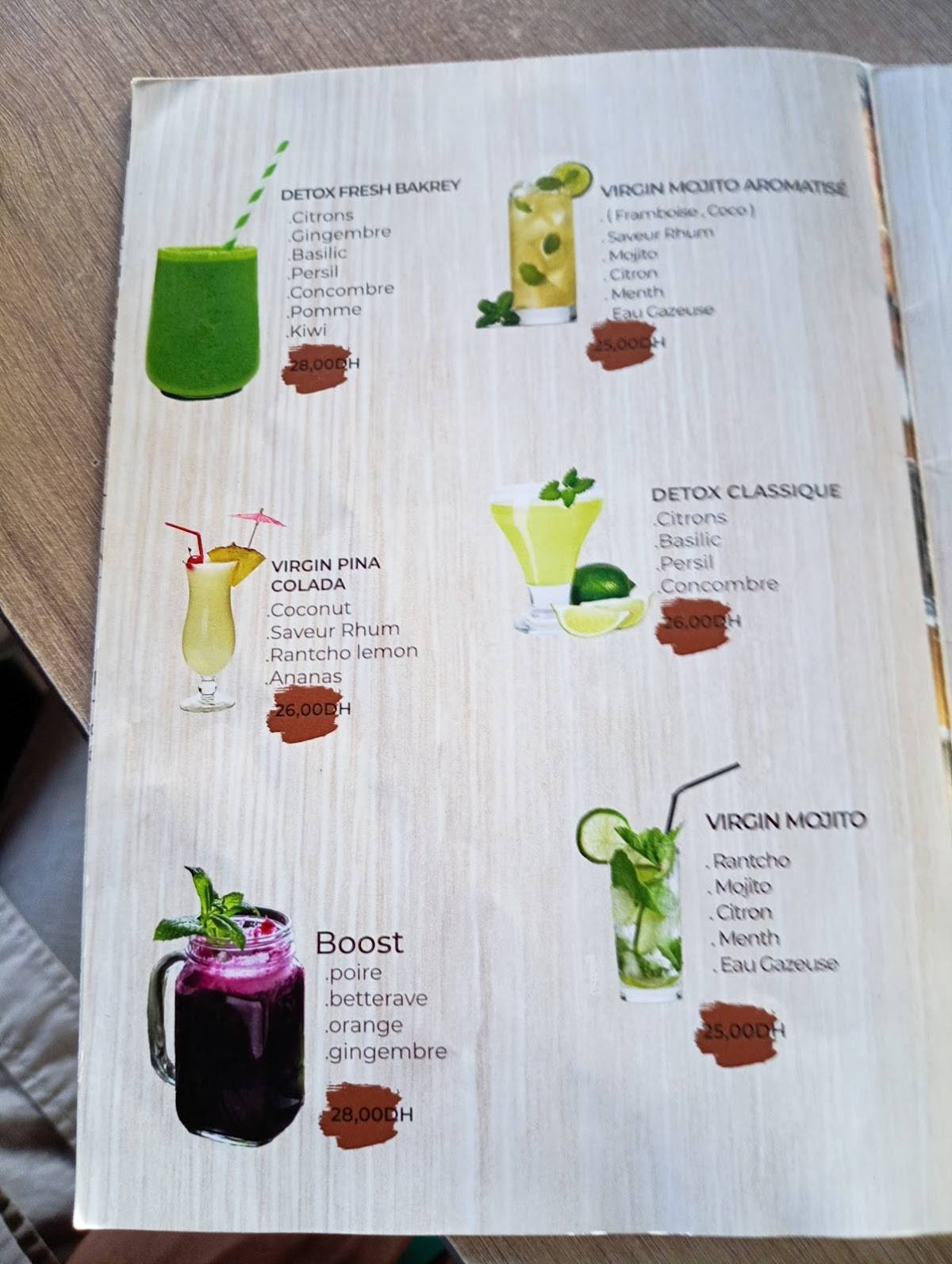 Menu at Fresh Bakery, Sala Al Jadida