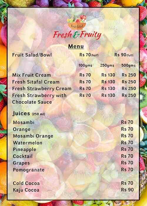 Menu at Fresh & Fruity, Surat