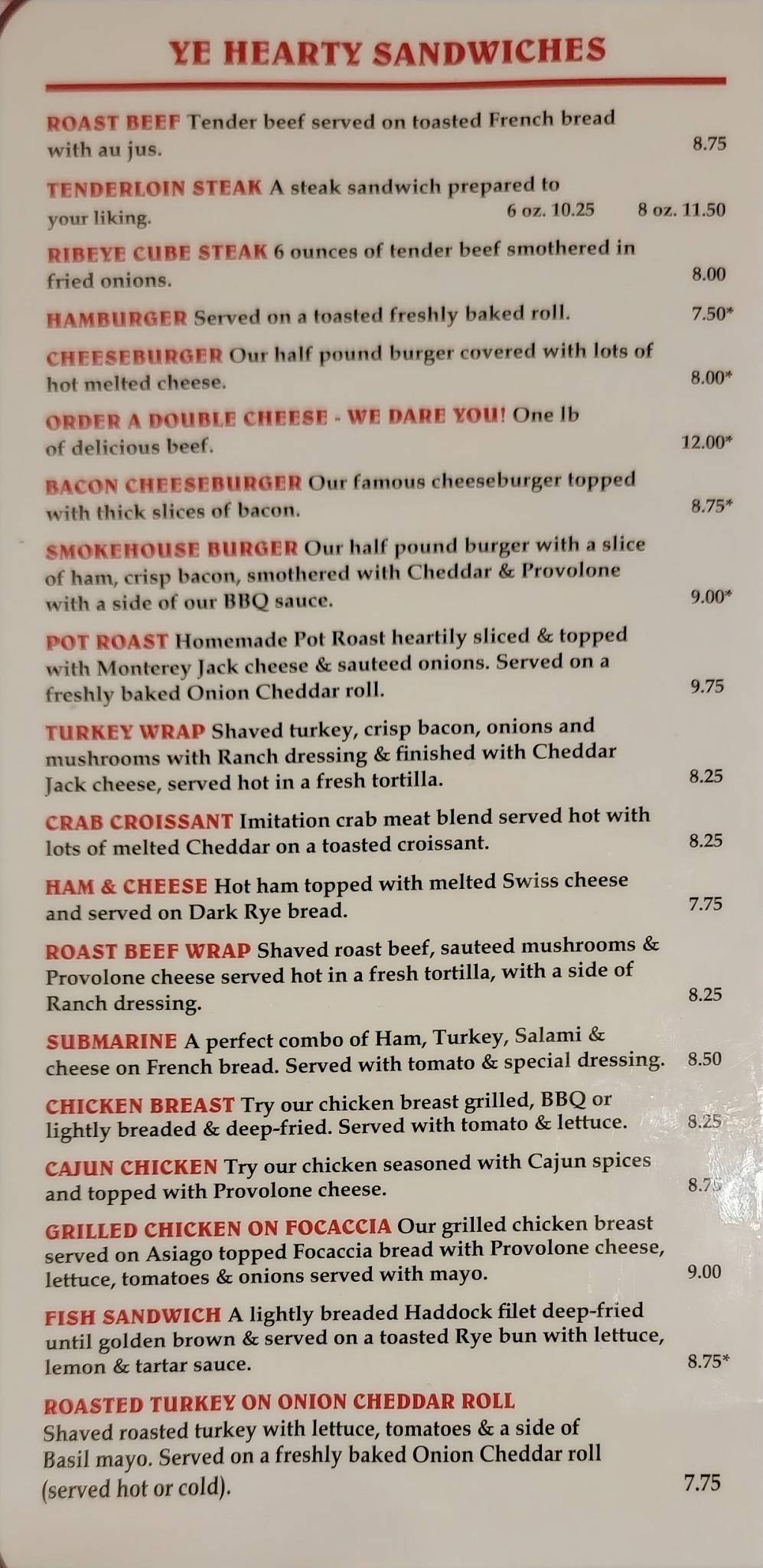 Menu at Friar Tuck's pub & bar, Oshkosh