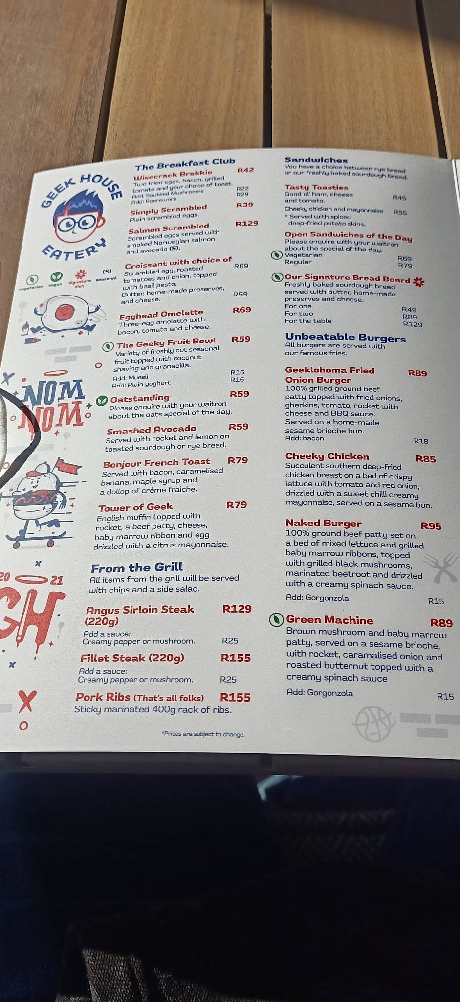 Speisekarte von Geek House Eatery restaurant, Pretoria