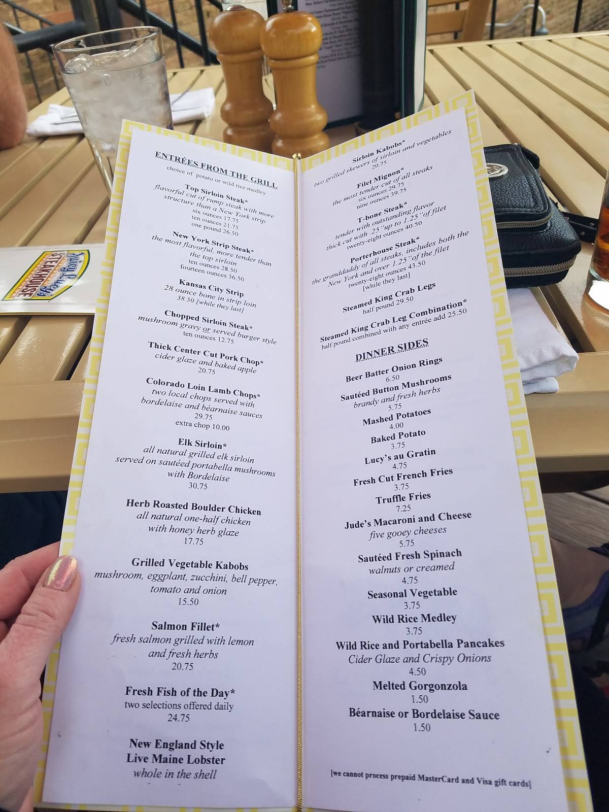 Menu at Juicy Lucy's Steakhouse, Glenwood Springs