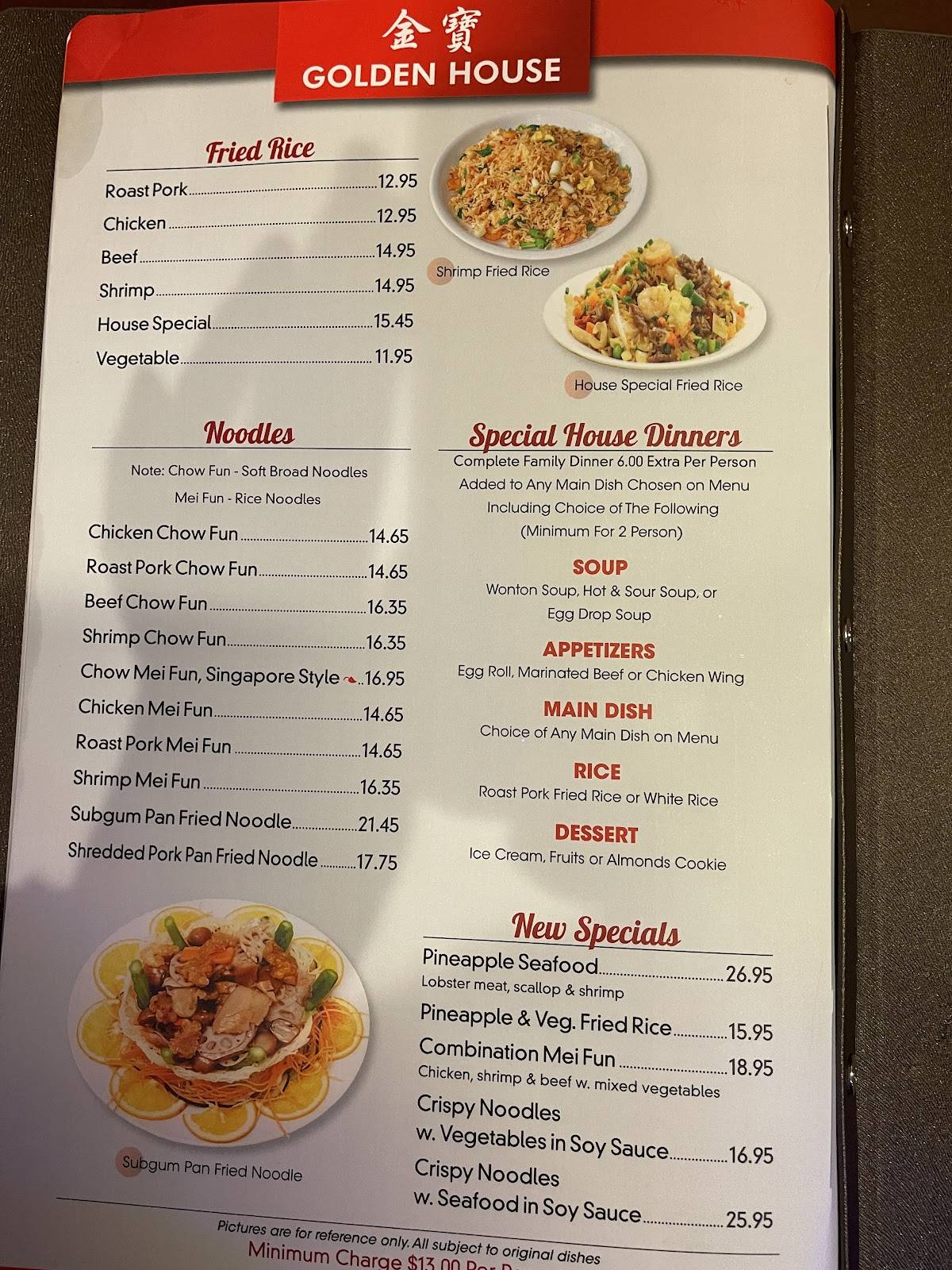 Menu at Golden House restaurant, Jefferson Valley-Yorktown